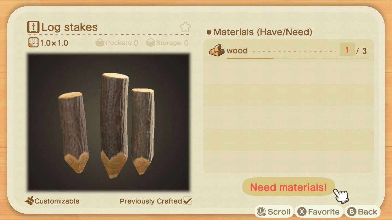 Animal Crossing New Horizons Log Stakes Making Instructions – Glubble